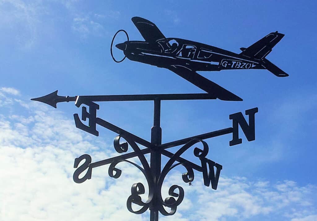 Cessna Aeroplane Weathervane - Black Forge Art - Metal Weathervanes