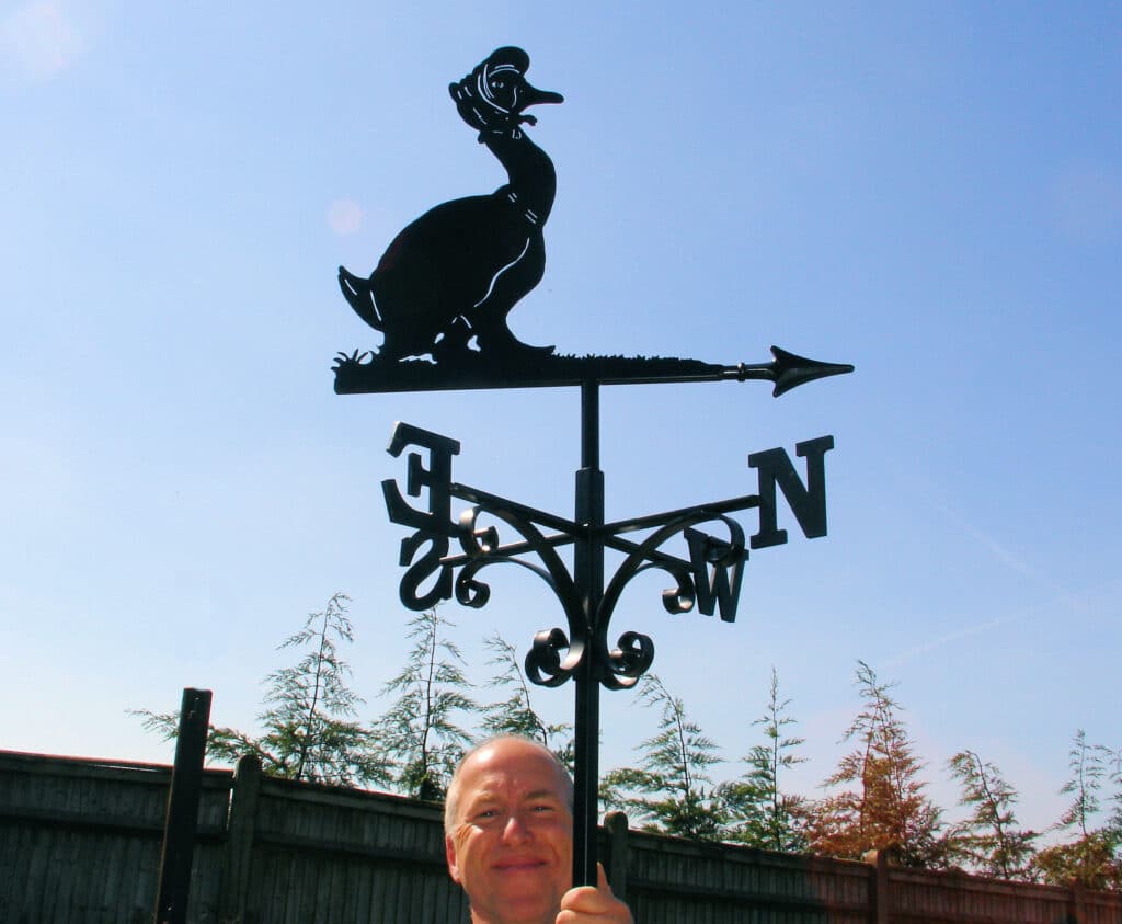 Puddle-Duck Weathervane - Black Forge Art - Metal Weathervanes