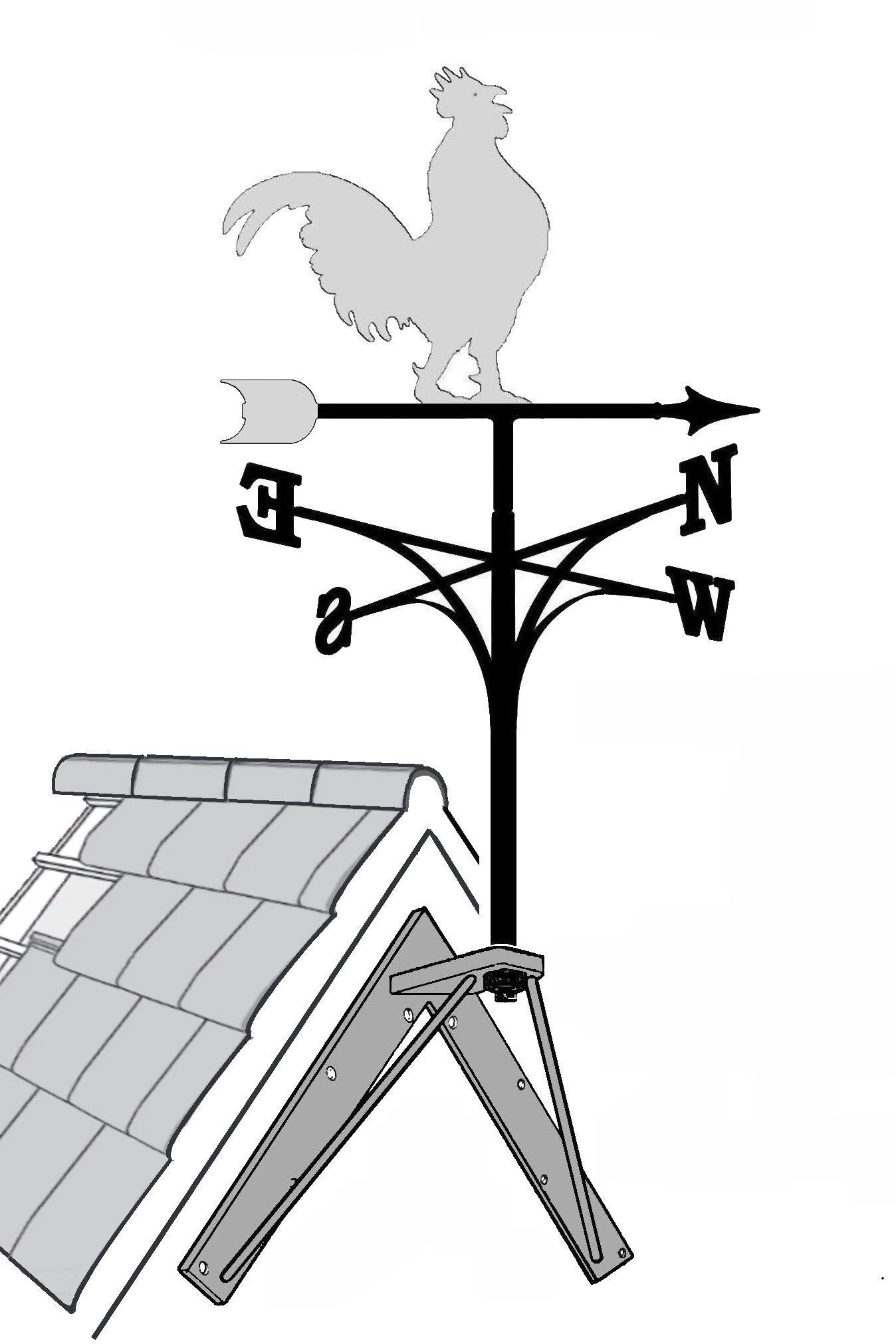 Old English Cockerel Weathervane - Black Forge Art